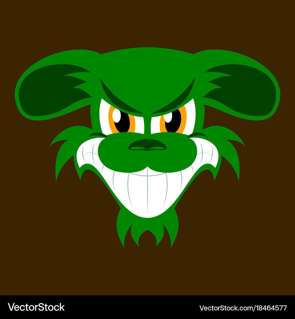 Flat icon on theme evil animal angry dog Vector Image