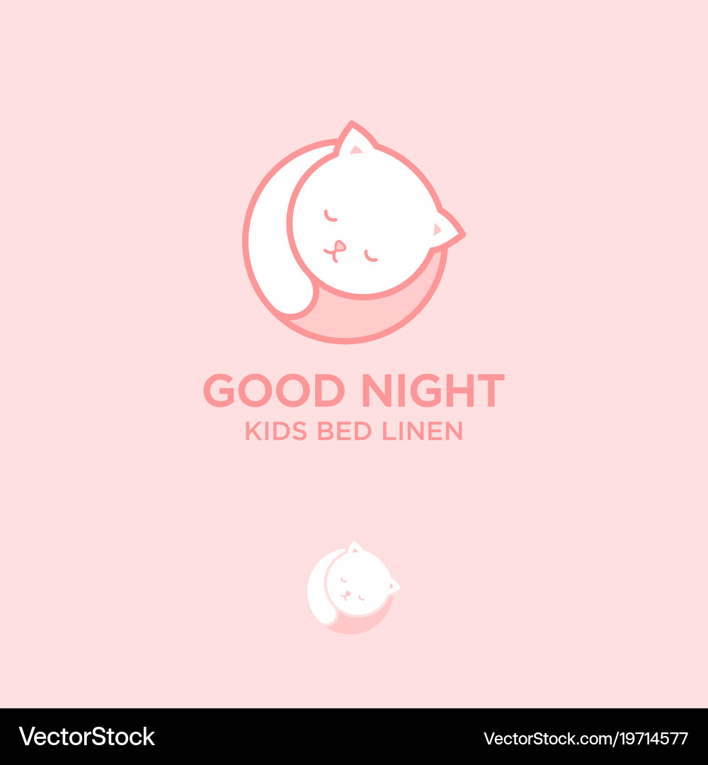 Good night logo bed linen and stuff for sleep Vector Image