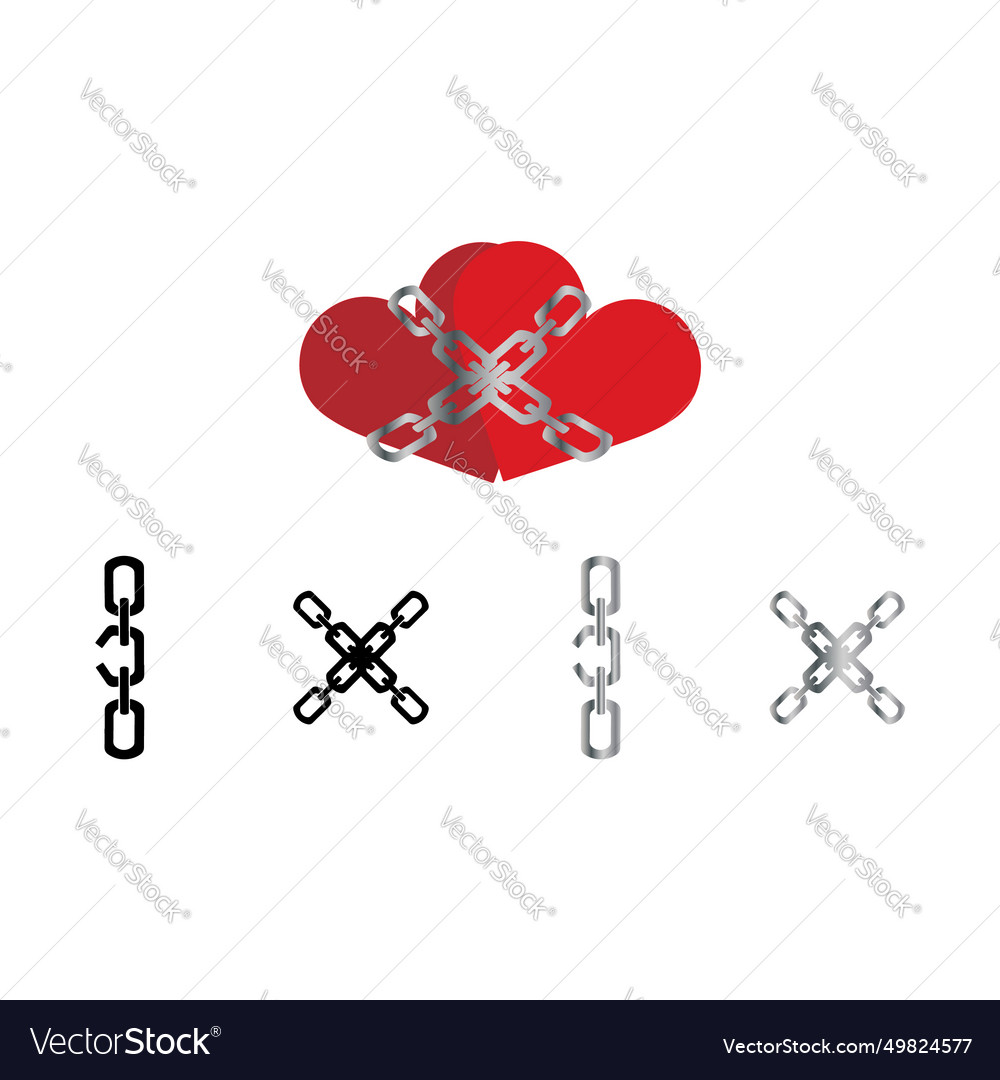 Heart chains Royalty Free Vector Image - VectorStock