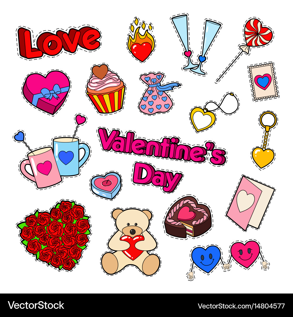 Love and romance valentines day doodle Royalty Free Vector