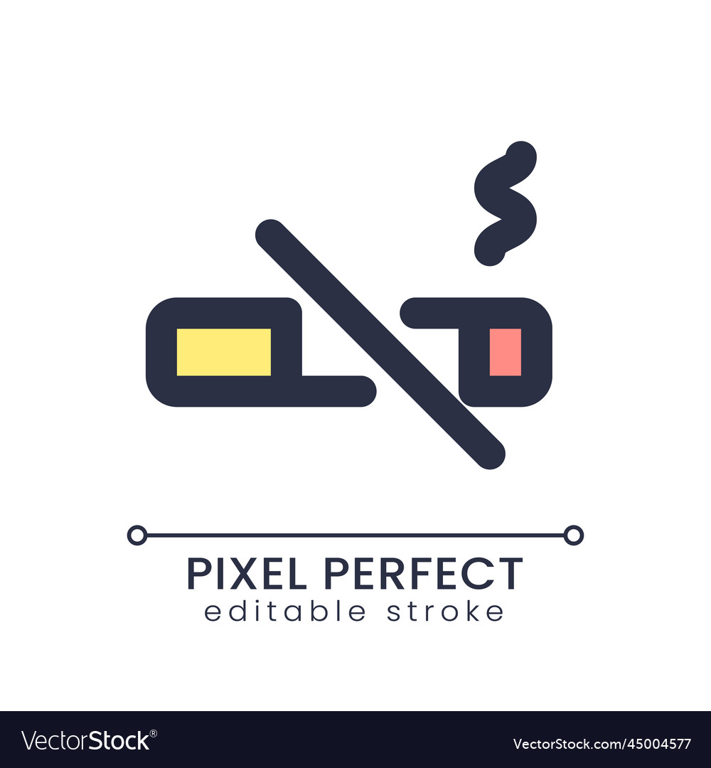 No smoking pixel perfect rgb color ui icon Vector Image