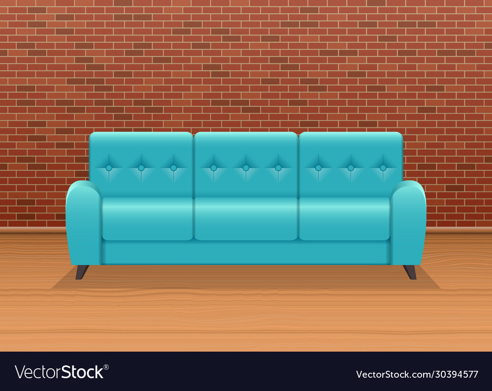 Realistic sofa Royalty Free Vector Image - VectorStock