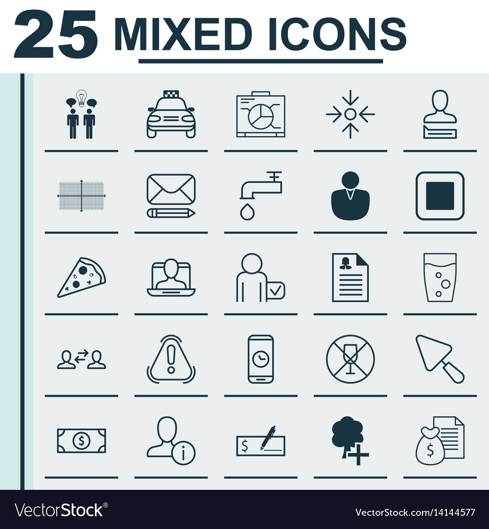 Set of 25 universal editable icons can be used Vector Image