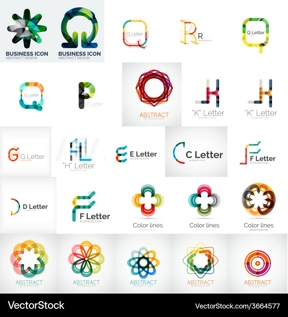 Set of universal company logos and design elements