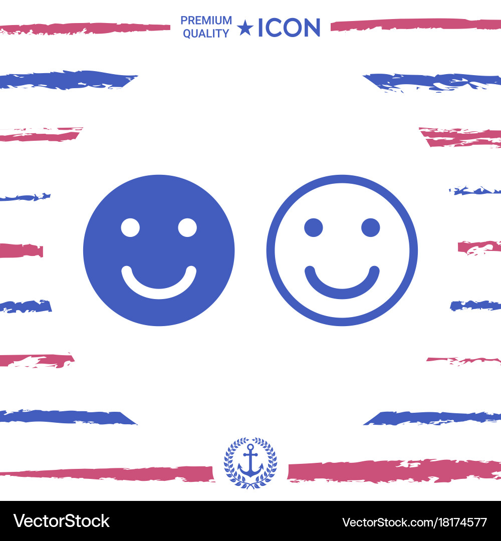 Smile icon happy face symbol for your web site Vector Image