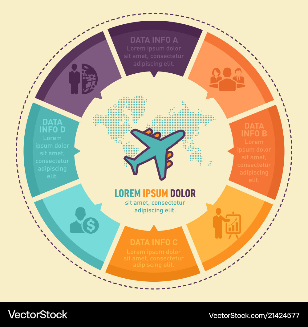 Travel infographic design with worldmap Royalty Free Vector