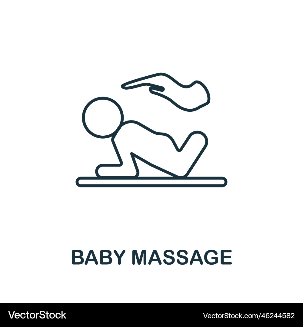 Baby massage line icon monochrome simple Vector Image