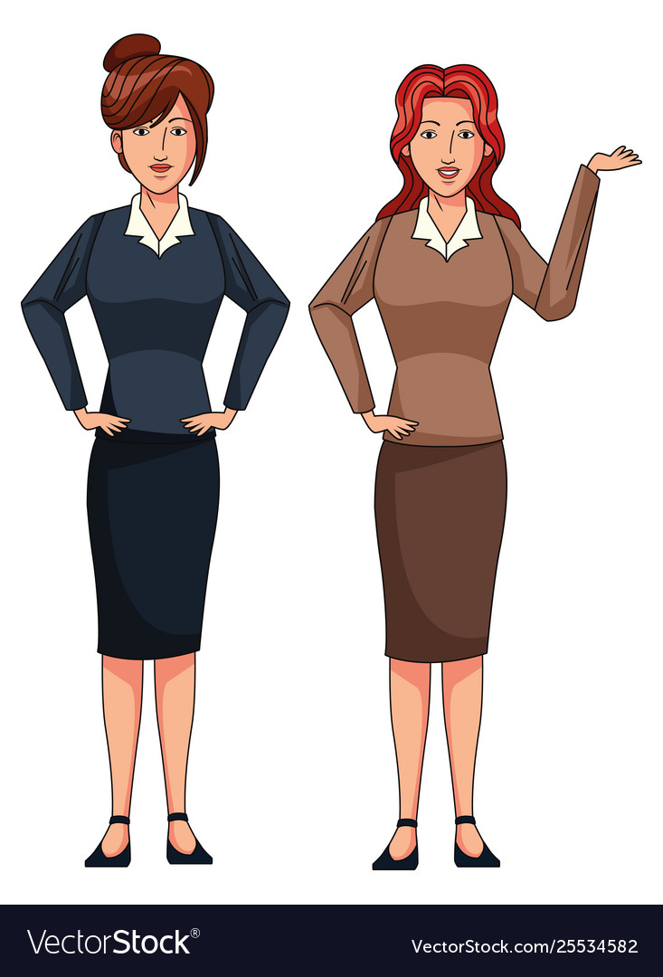 Businesswomen avatar cartoon character Royalty Free Vector