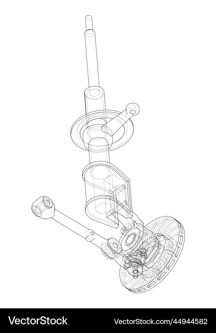 Car suspension with shock absorber Royalty Free Vector Image