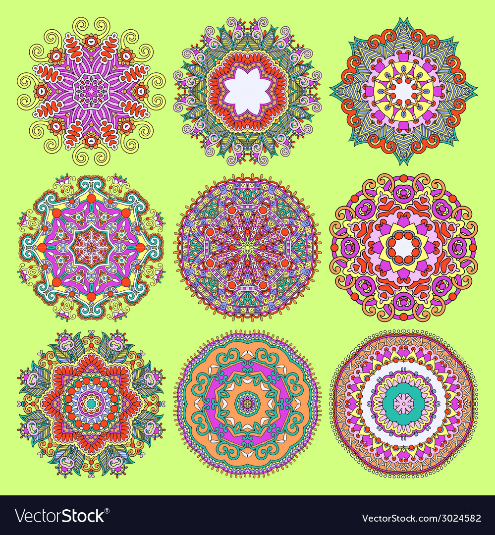 Circle lace ornament round ornamental geometric Vector Image