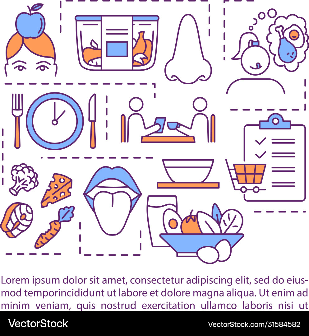 Conscious nutrition habits concept icon with text Vector Image