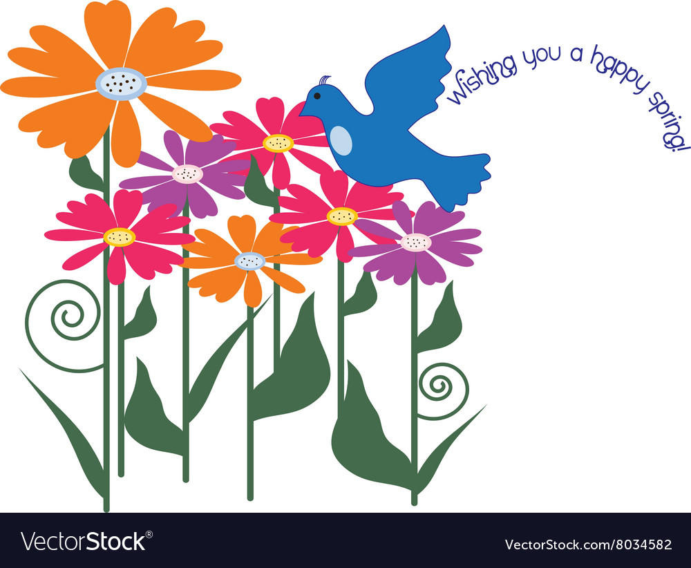 Happy spring Royalty Free Vector Image - VectorStock
