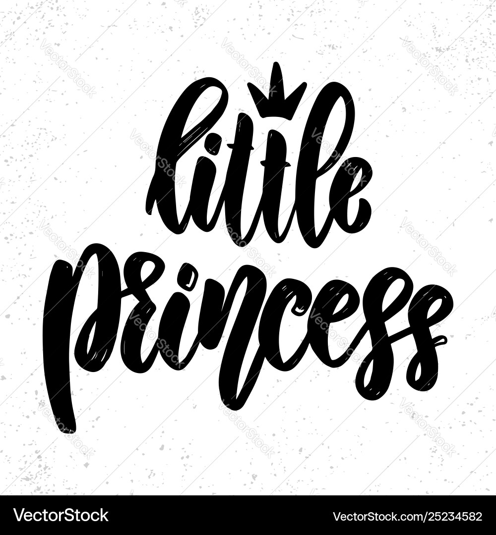 Little princess lettering phrase on light Vector Image