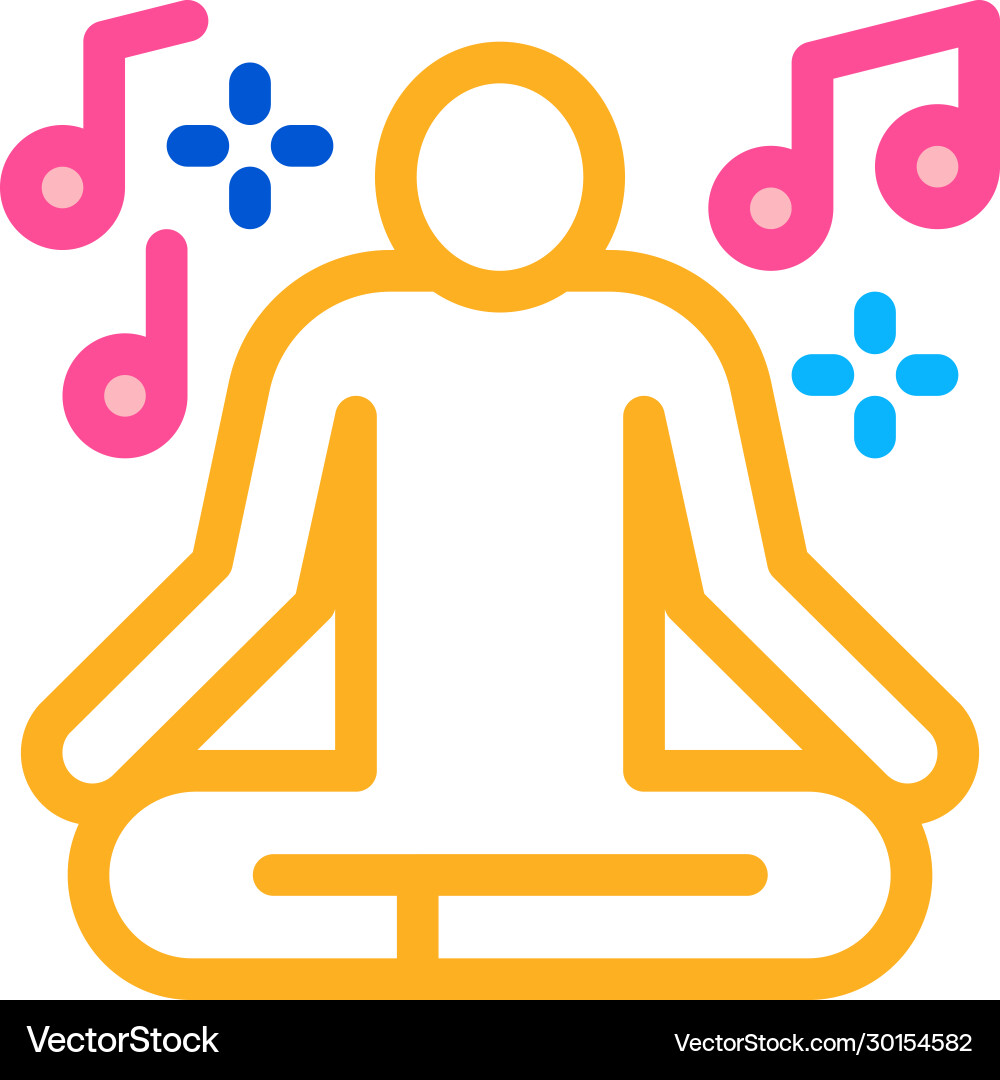 Musical man relaxation icon outline Royalty Free Vector