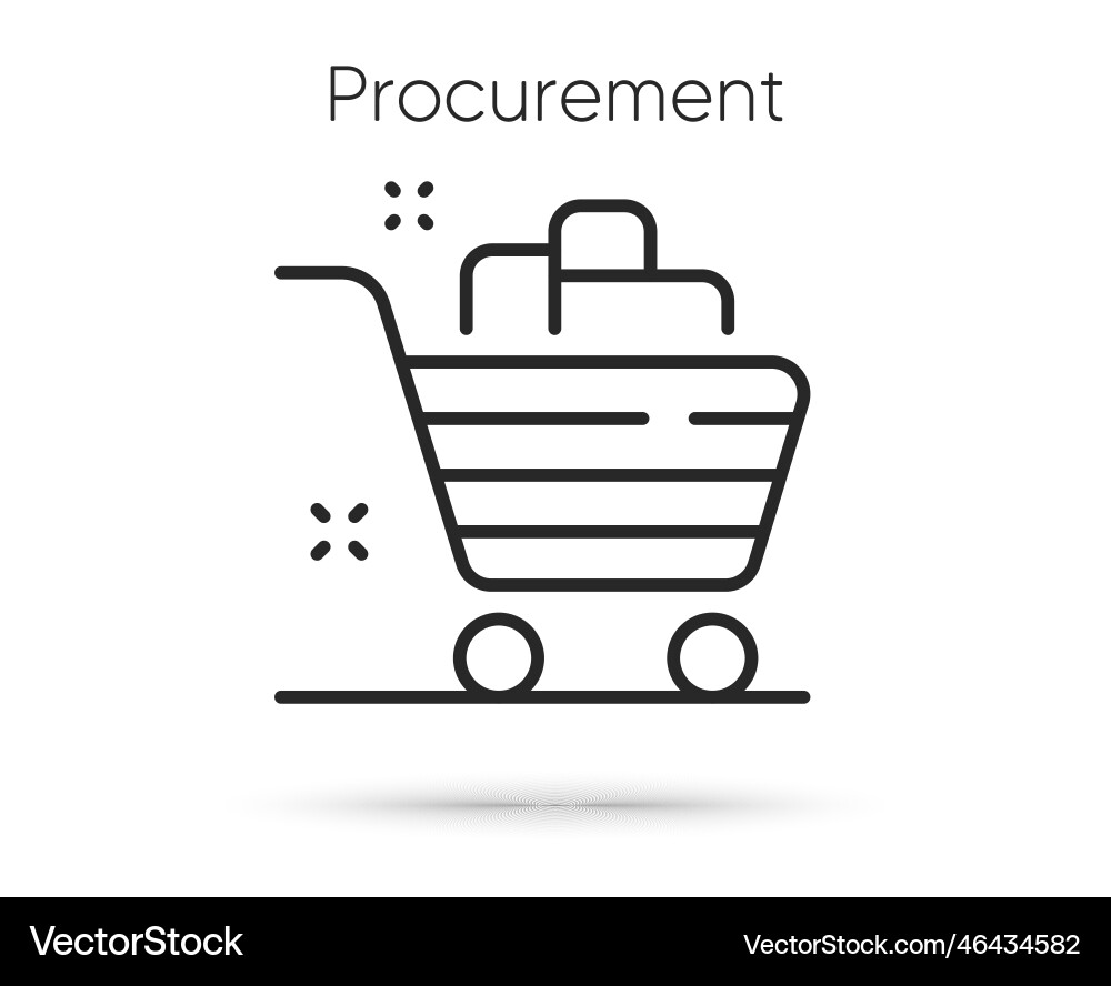 Procurement line icon ecommerce shopping cart Vector Image