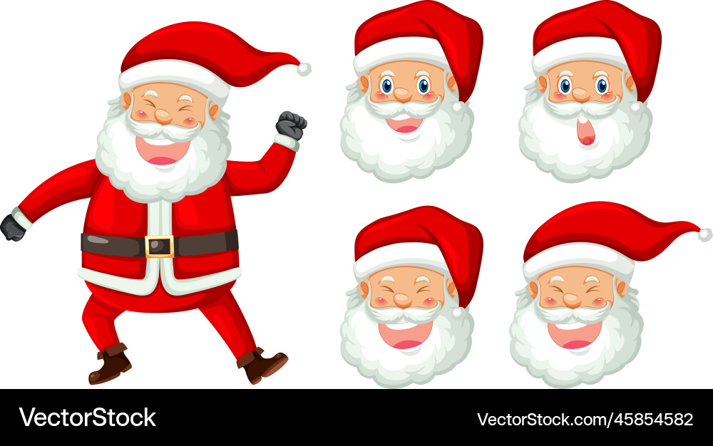 Santa claus cartoon character set Royalty Free Vector Image