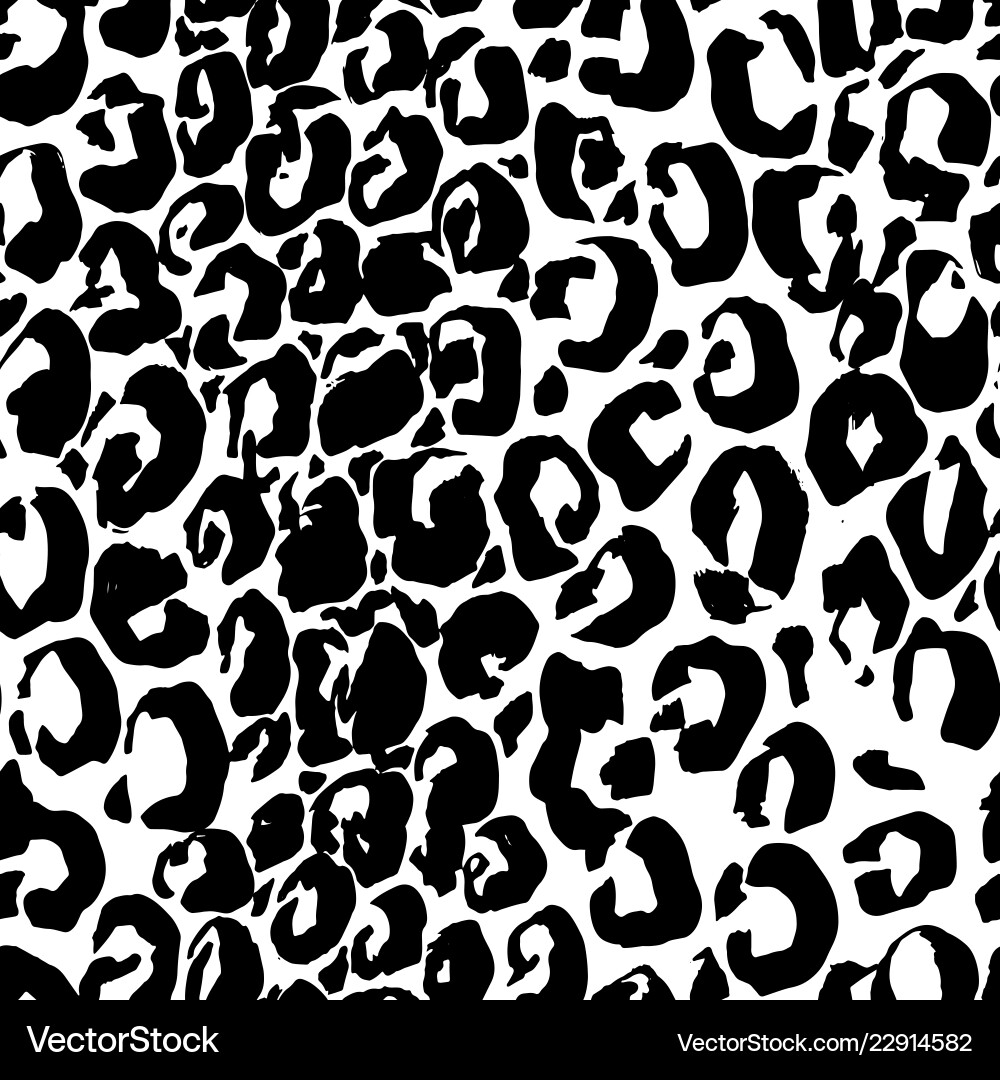 Seamless black leopard pattern animal skin grunge Vector Image