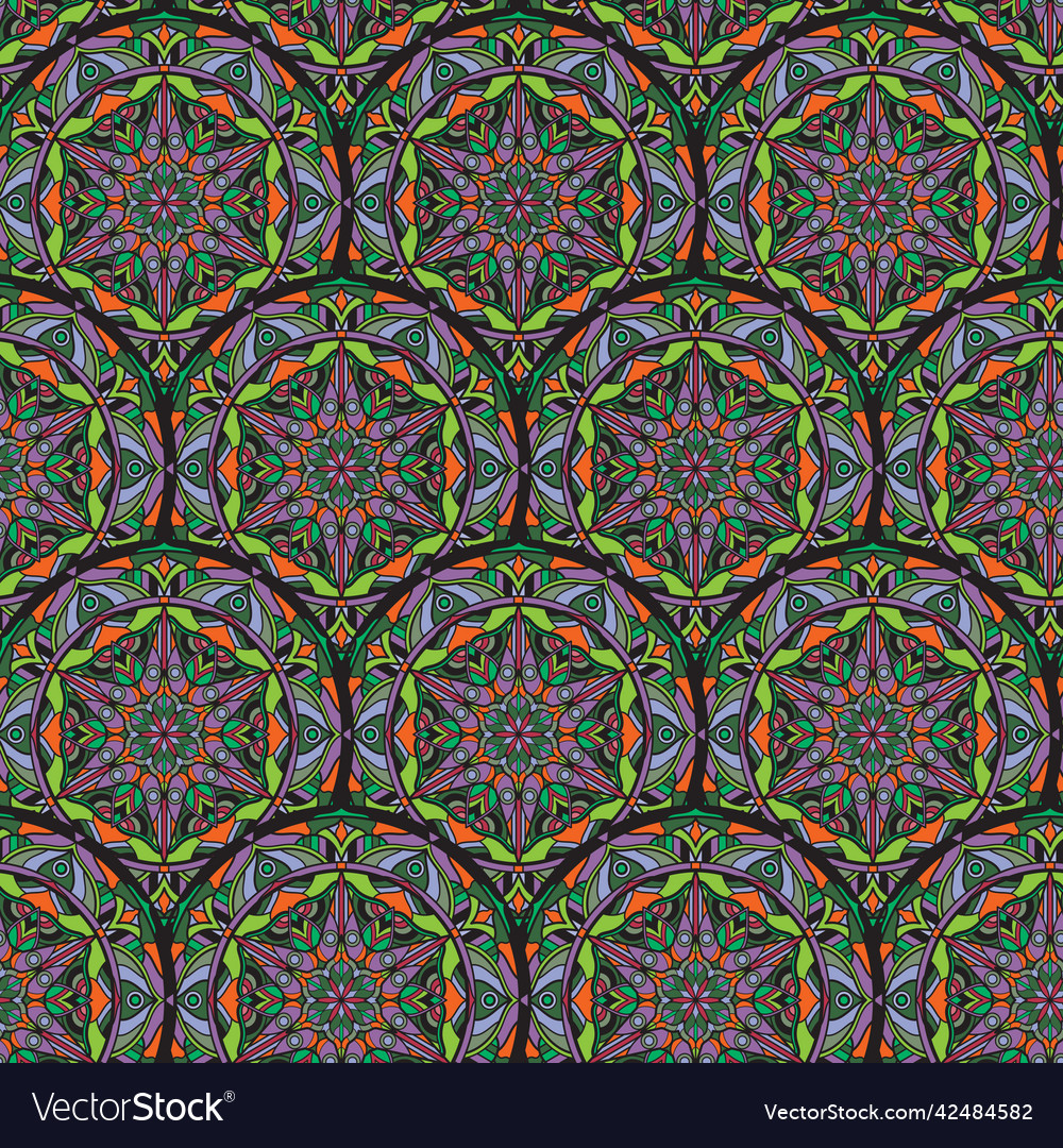 Seamless repeating oriental pattern mandala Vector Image
