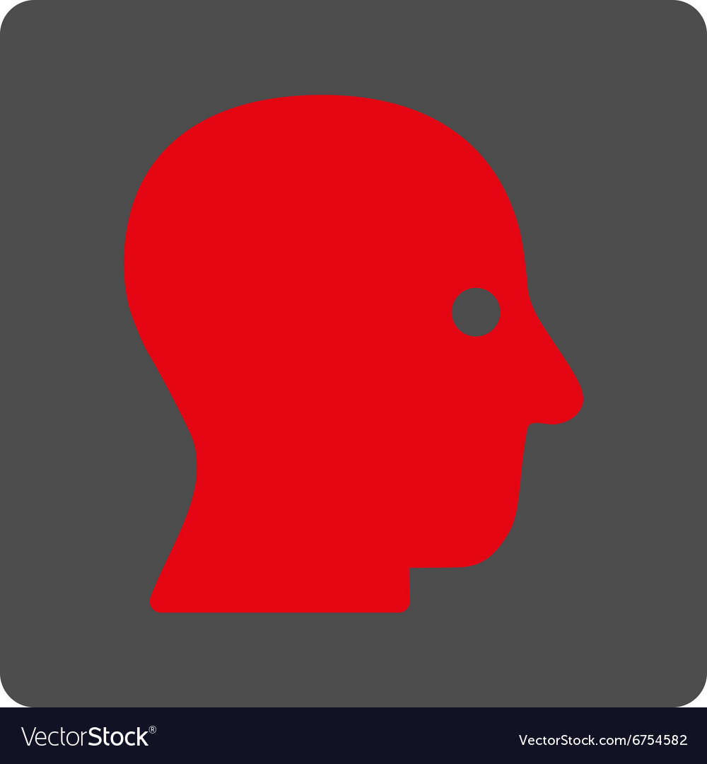 Silent head rounded square button Royalty Free Vector Image