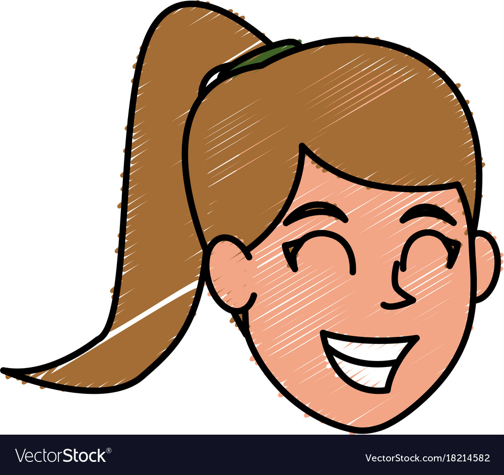 Woman smiling cartoon Royalty Free Vector Image