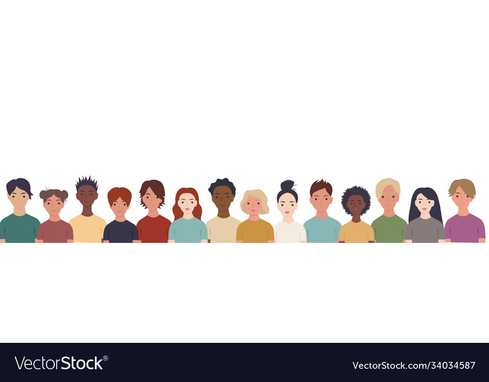 Collection portraits people white background Vector Image
