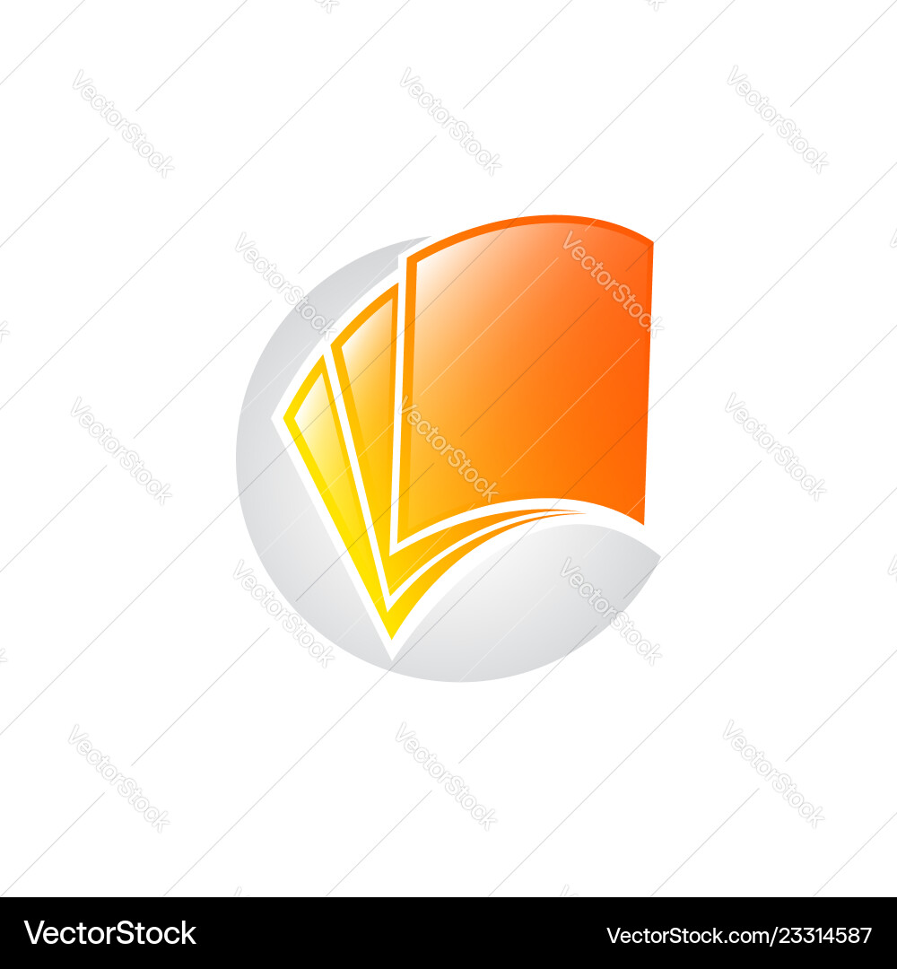 Creative open book logo book color logo school Vector Image