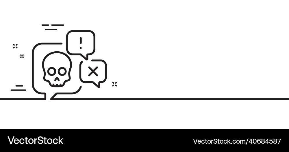 Cyber attack line icon ransomware threat sign Vector Image