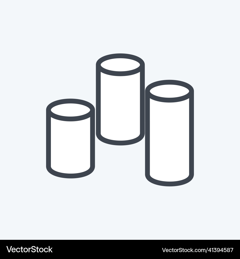 Cylindrical bars icon in trendy line style Vector Image