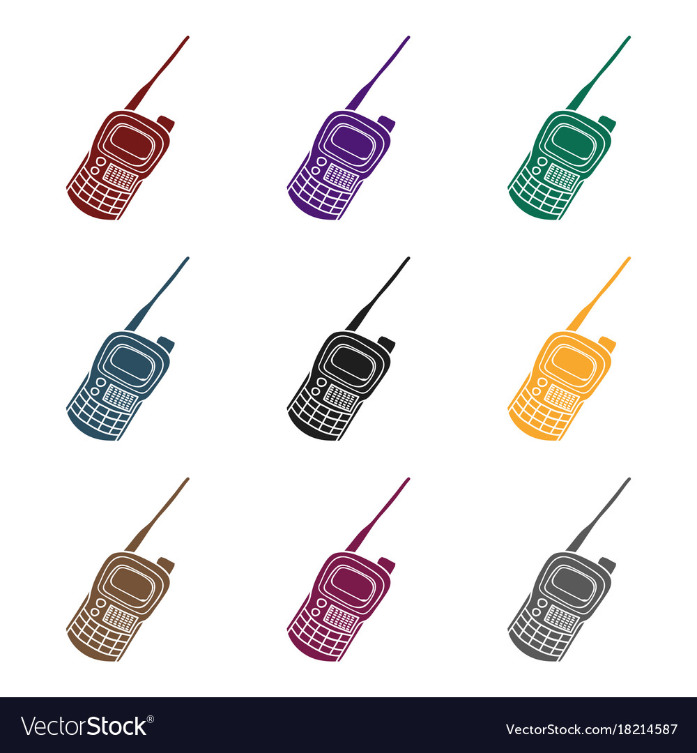 Handheld transceiver icon in black style isolated Vector Image