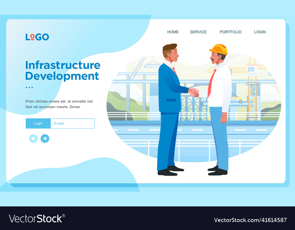 Infrastructure development cooperation Royalty Free Vector