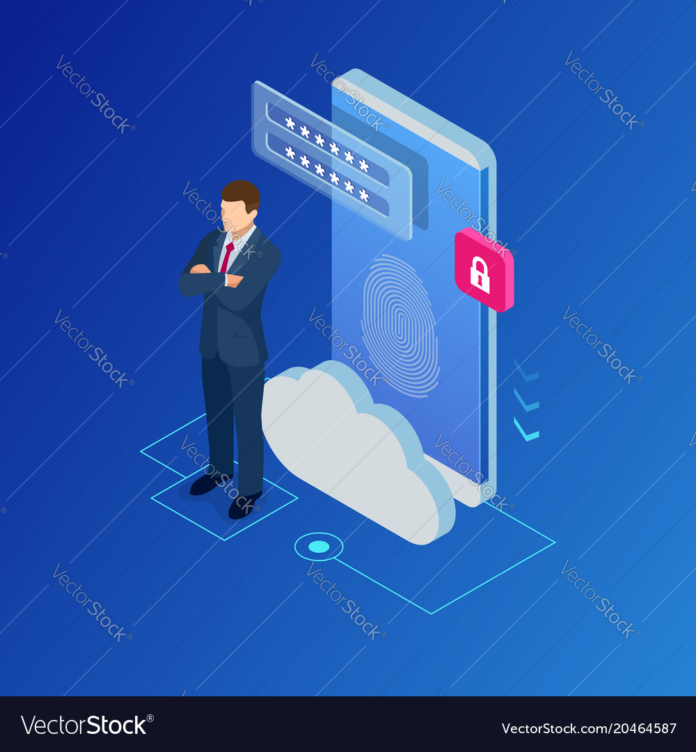 Isometric web banners for cloud computing services