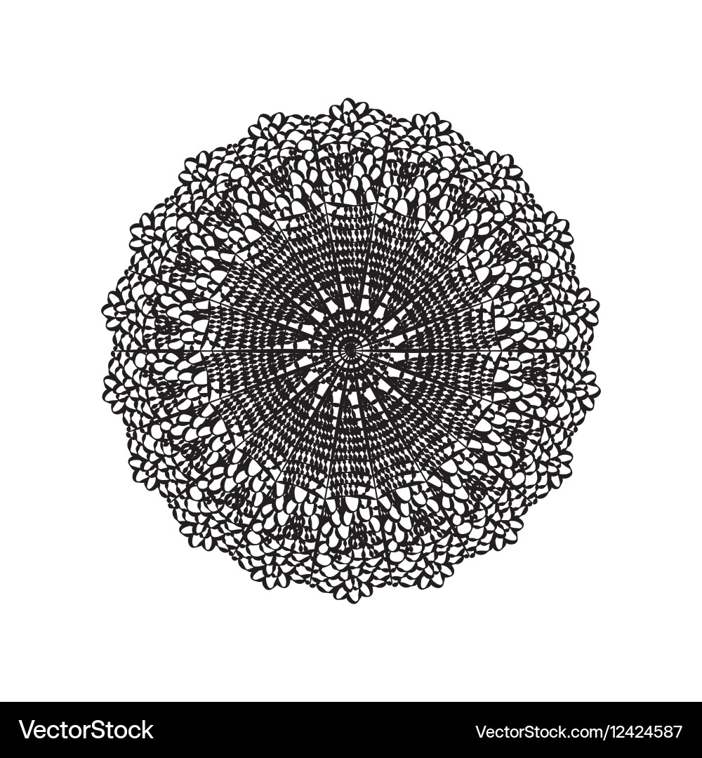 Lace embroidery round ornament Royalty Free Vector Image