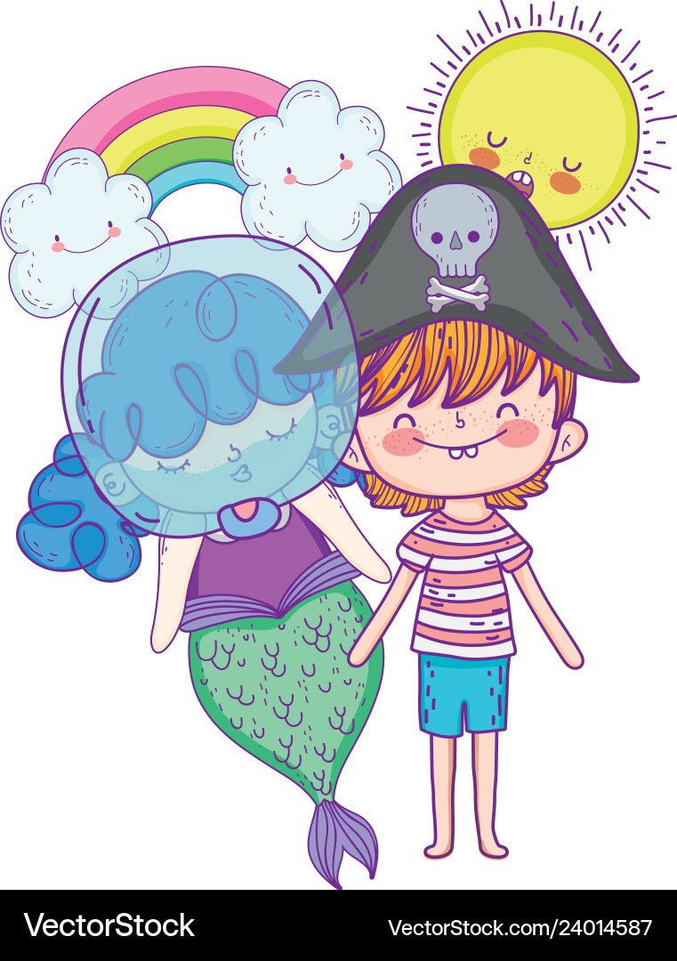 Mermaid And Pirate Clipart