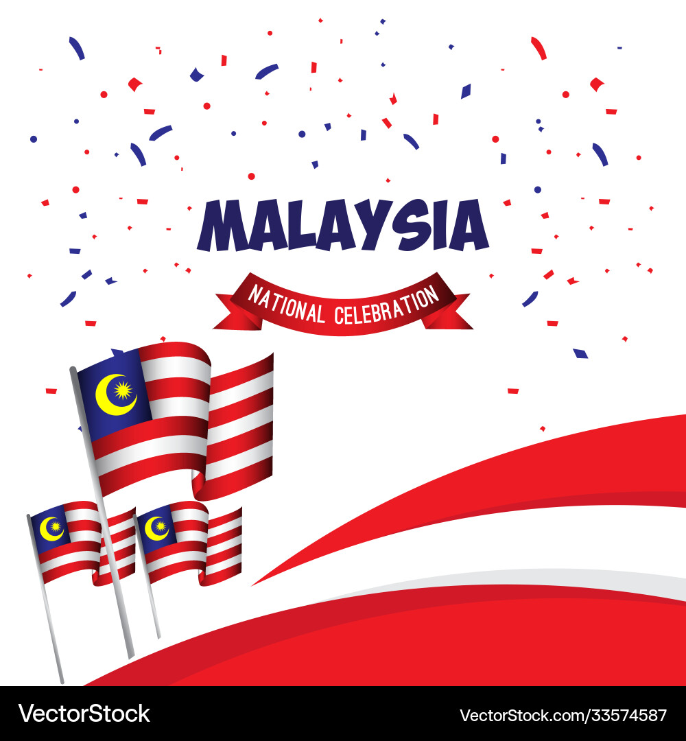Malaysia national celebration poster template Vector Image