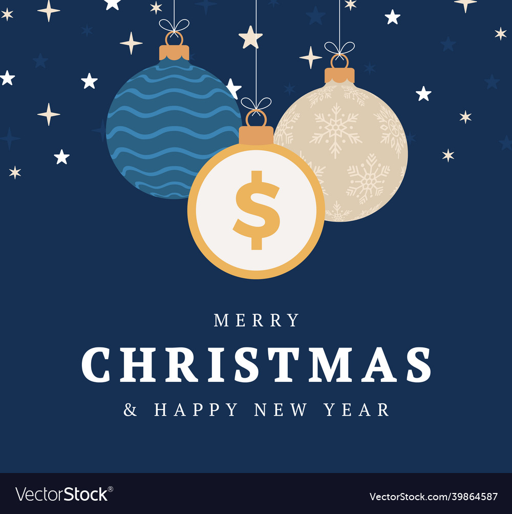 Merry christmas dollar symbol banner sign Vector Image