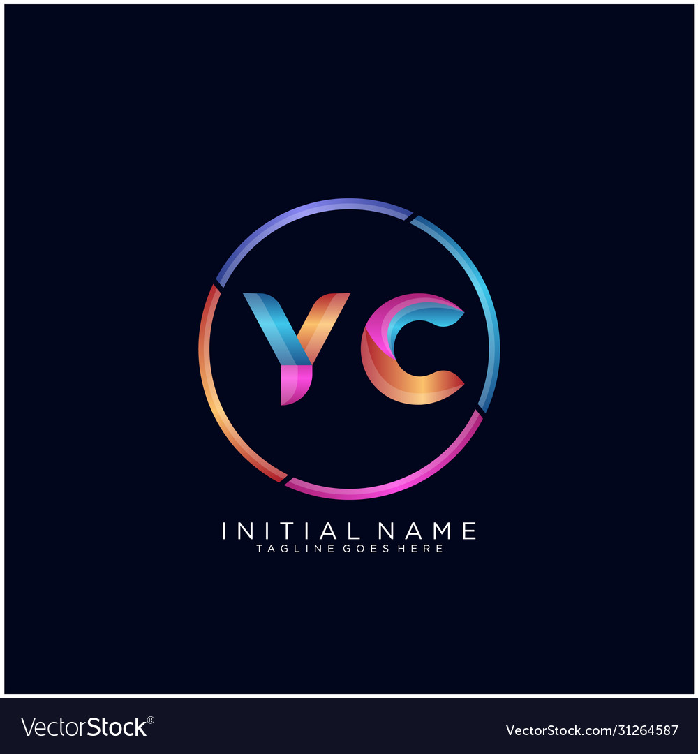 Yc letter logo icon design template elements Vector Image