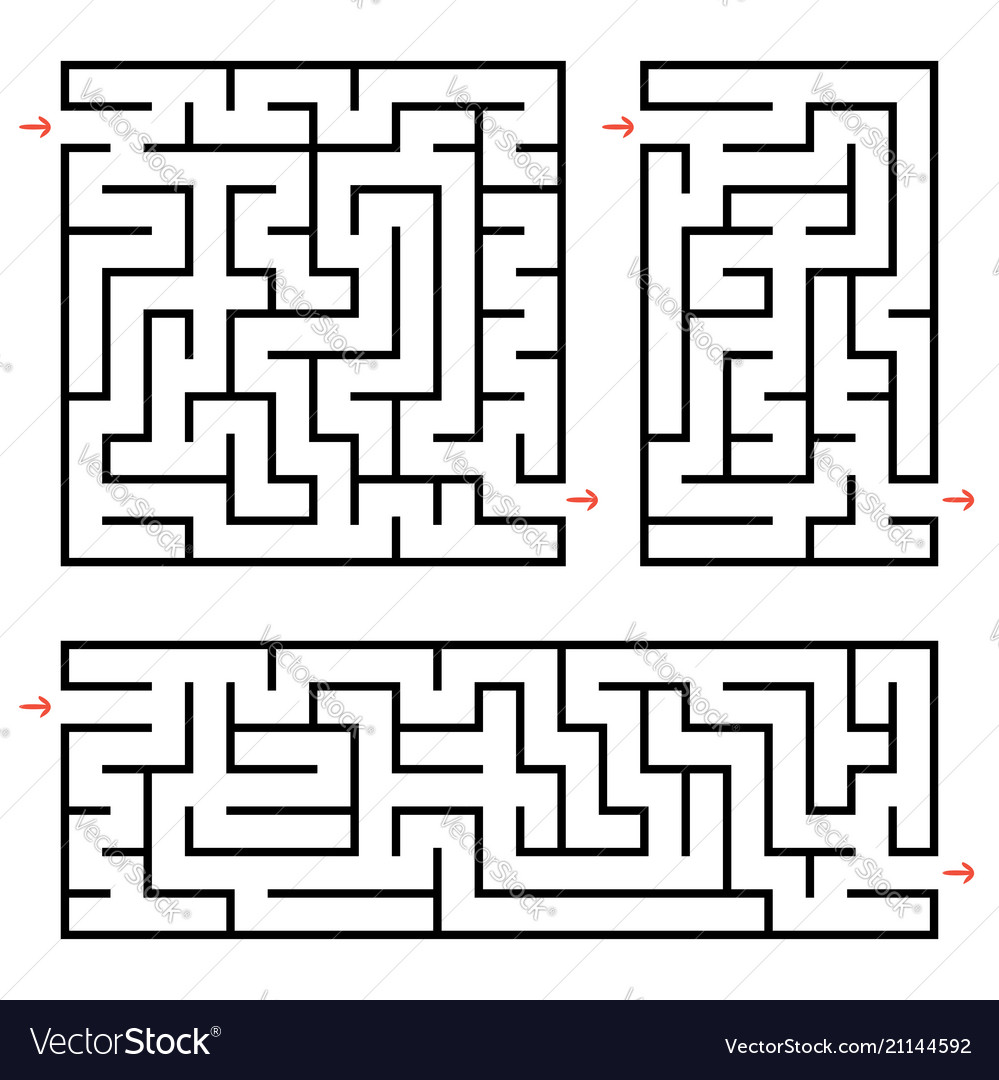 A set square and rectangular labyrinths Royalty Free Vector