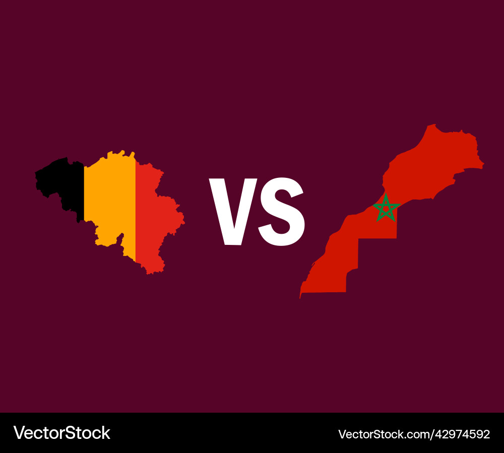 Belgium and morocco map symbol design Royalty Free Vector