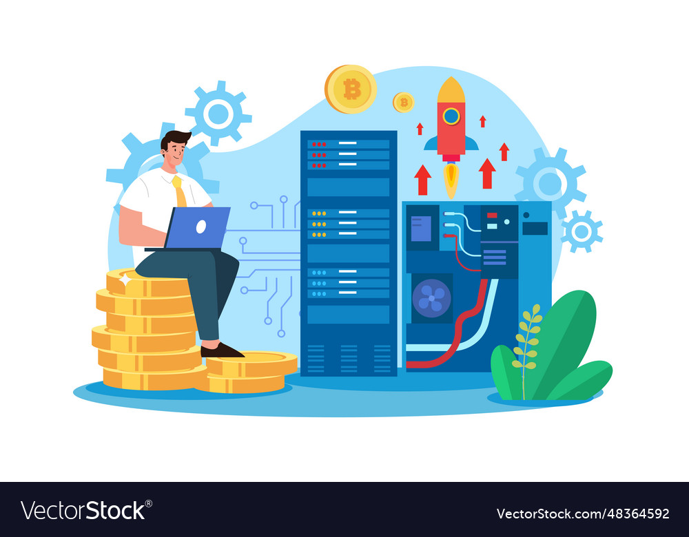 Big data processing concept on white background Vector Image
