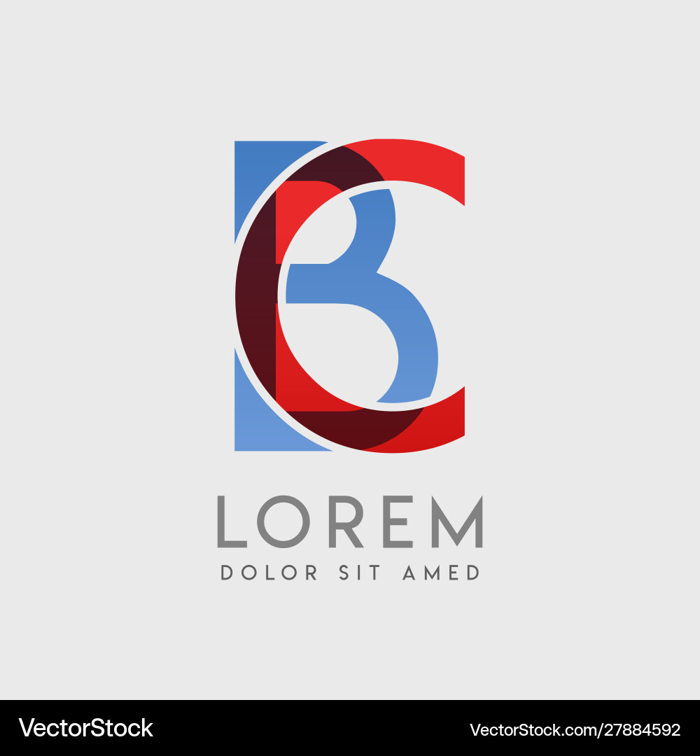 Cb logo letters with blue and red gradation Vector Image