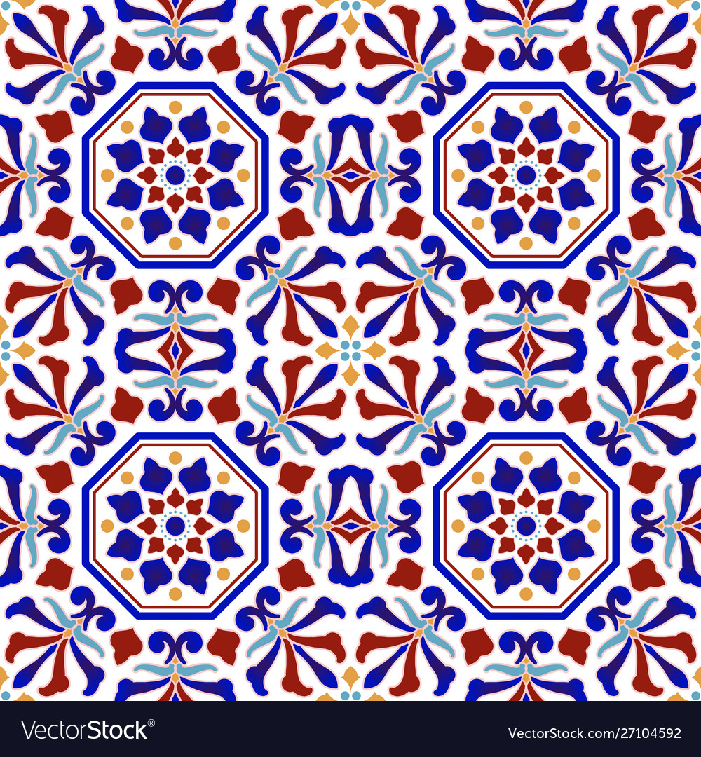 Colorful ceramic pattern Royalty Free Vector Image