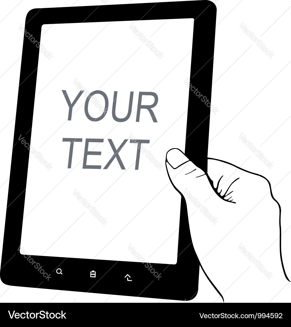 Hand holding tablet pc Royalty Free Vector Image