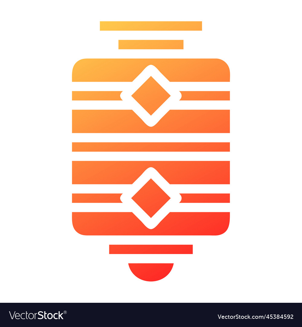 Lantern gradient solid and logo icon new year Vector Image
