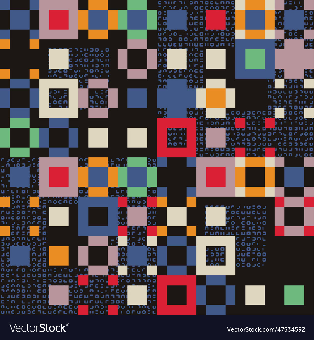 Multicolor pixel glitch effect textured pattern Vector Image