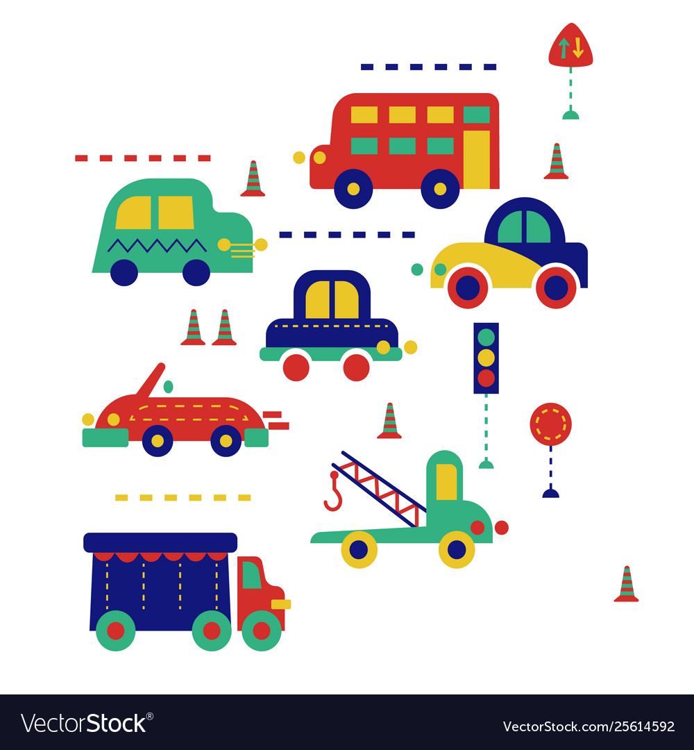 Road pattern flat on white Royalty Free Vector Image