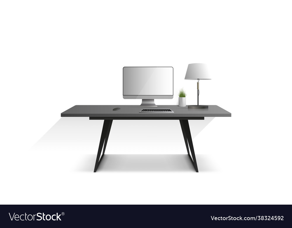 Workplace isolated on a white background monitor Vector Image