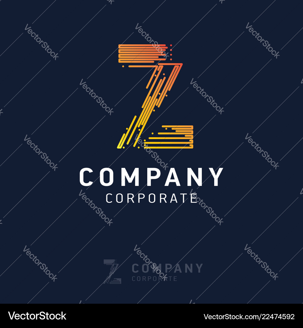 Z company logo design with visiting card Vector Image
