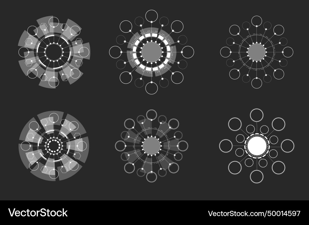 A set of graphic elements with blank windows for Vector Image