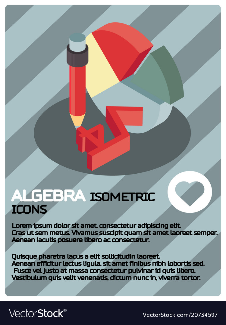 Algebra color isometric poster Royalty Free Vector Image