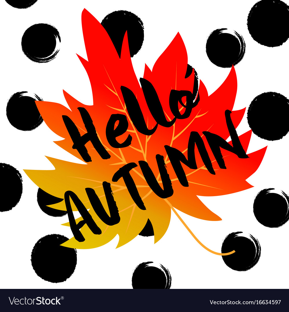 Autumn typographic fall leaf Royalty Free Vector Image